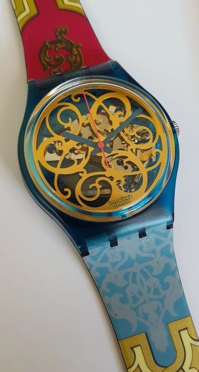 Swatch GN107 "Stucchi Bobina Rossa" 1990 Neu +box ungetragen (Neu und ...