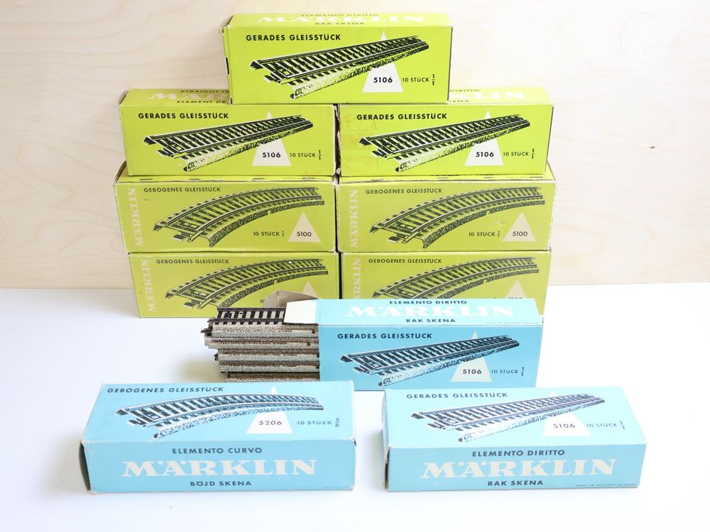 Märklin 100 x Gerade/Kurve M-Gleis H0 Schienen 5106 (Gebraucht) in ...