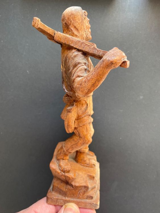 Antik: In Holz geschnitzter Wilhelm Tell mit Walter signiert (Gebraucht ...