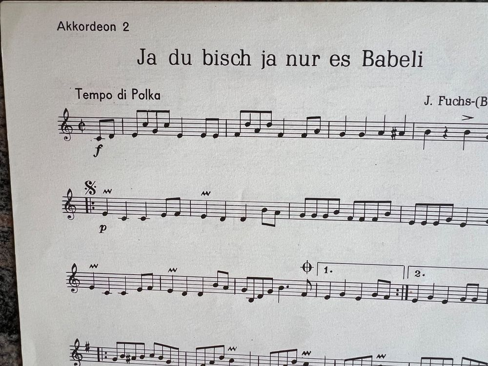 Noten Antik - Ja du bisch halt nur es Babeli -Stimmung-Polka (Gebraucht ...
