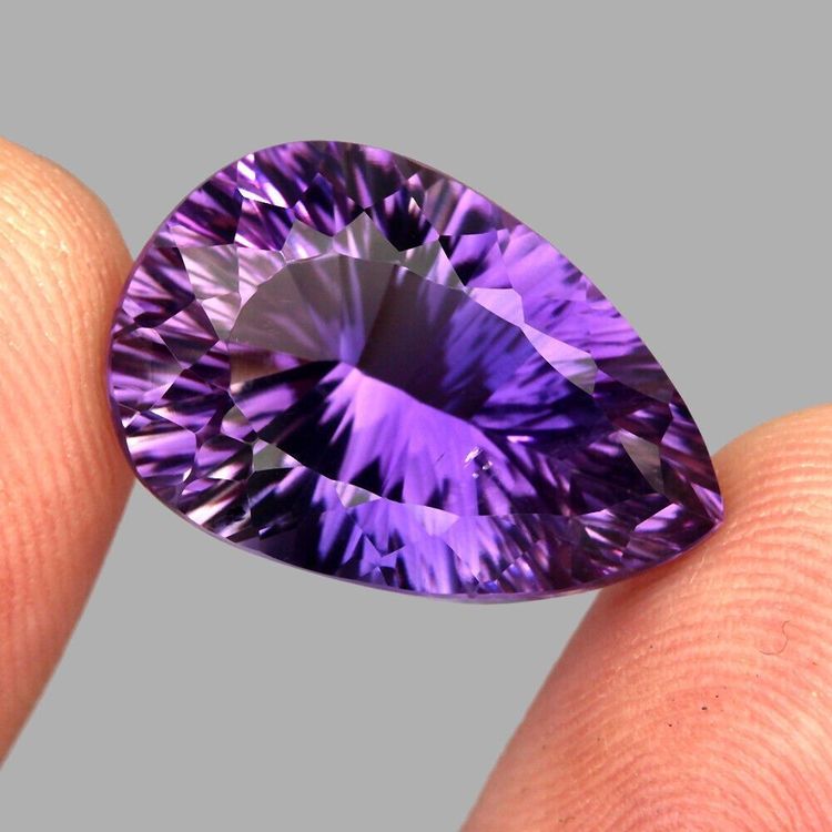 14.92 ct - Fantastic Natural Amethyst Pear Concave Cut IF | Kaufen auf ...
