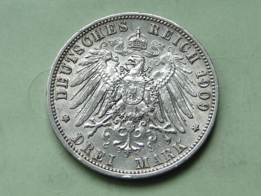Deutsches Reich - 3 Mark 1909 Silber Wilhelm II Preussen (Gebraucht) in ...