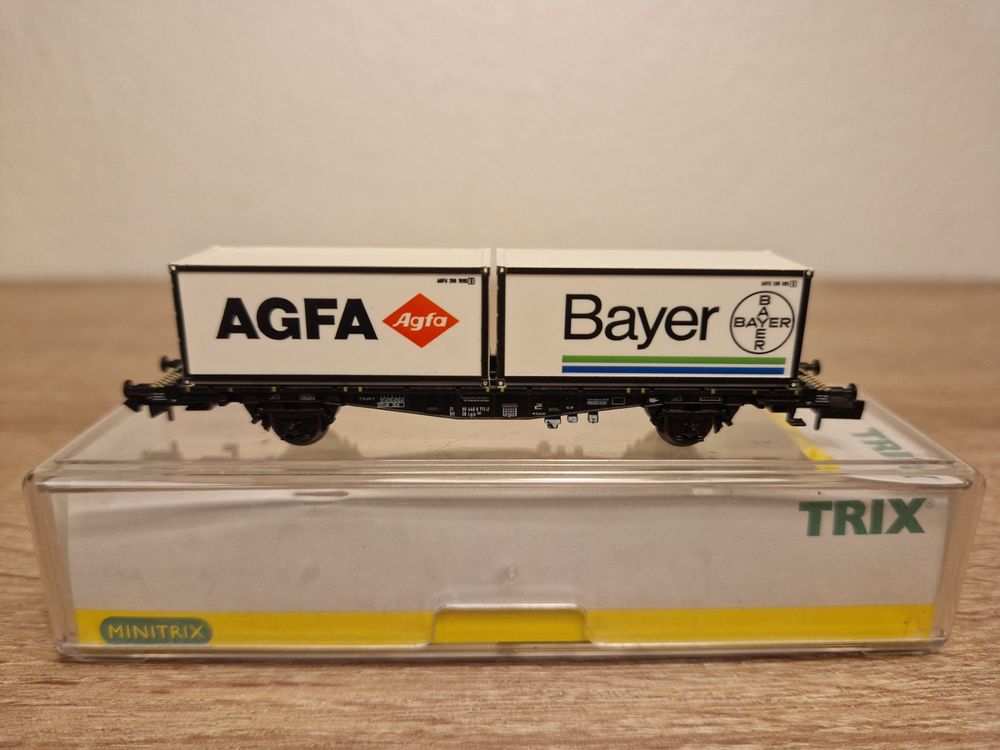 Minitrix N 15210 Containerwagen Agfa Bayer (D'occasion) à St-Aubin ...