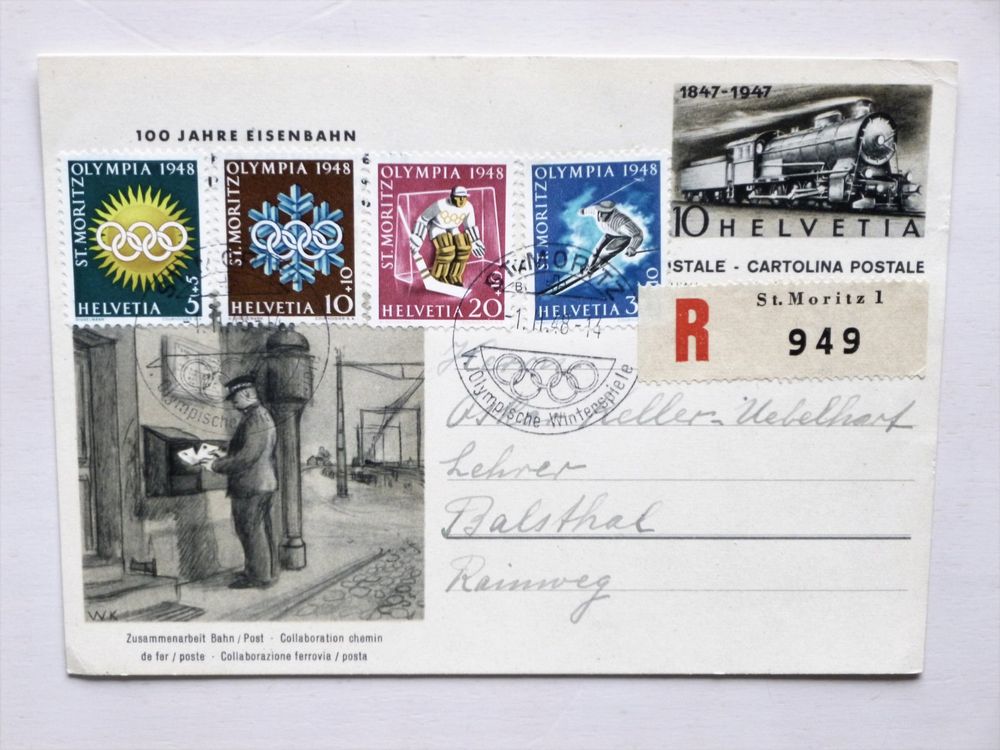 R PK 1948, kpl Satz OLYMP WINTERSPIELE ST.MORITZ > BALSTHAL (Gebraucht) in Uster für CHF 8.5 ...