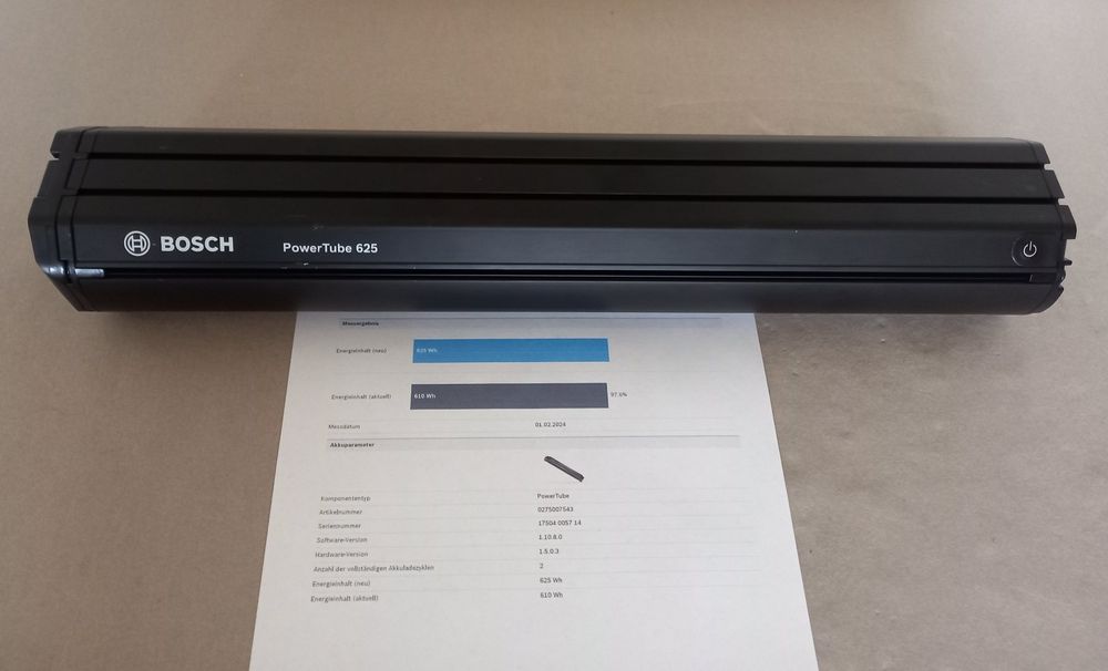 Bosch PowerTube 625 horizontal - 610Wh 97.6% mit Messbericht | Kaufen ...