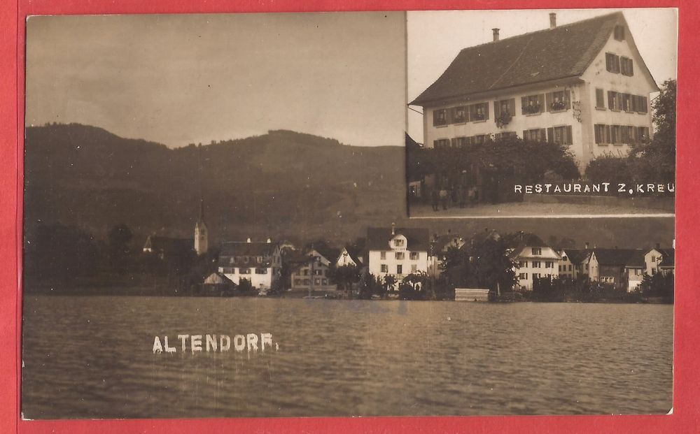 Altendorf am Zürichsee - Restaurant Kreuz Fotokarte ca. 1930 (Gebraucht ...