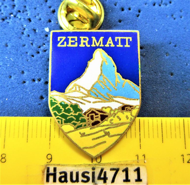 PIN ZERMATT MATTERHORN ENAMEL SCHMUCK-PIN GOLDIG TOP-QUALITÄ (Gebraucht ...
