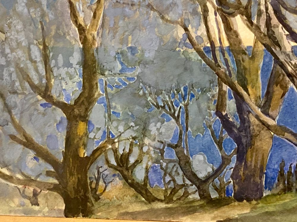 Superbe aquarelle signée paysage au bord du lac | Kaufen auf Ricardo