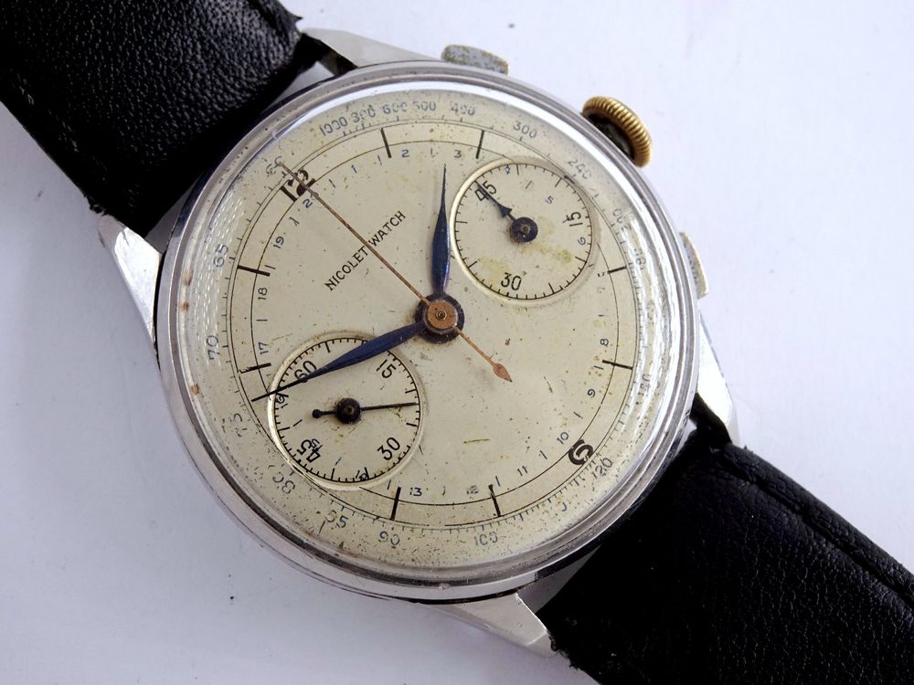 NICOLET WATCH 1945ER HANDAUFZUG CHRON LANDERON 39 SCHALTRAD | Kaufen ...