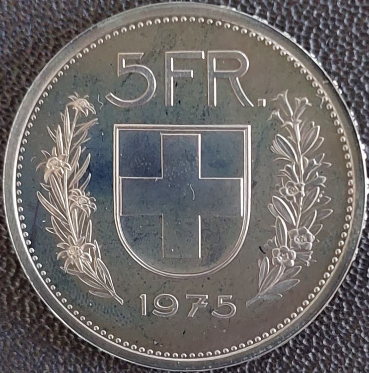 5 Franken Schweiz 1975 pp / aus Münzsatz/in einer Münzkapsel (Neu (gemäss Beschreibung)) in Arch ...