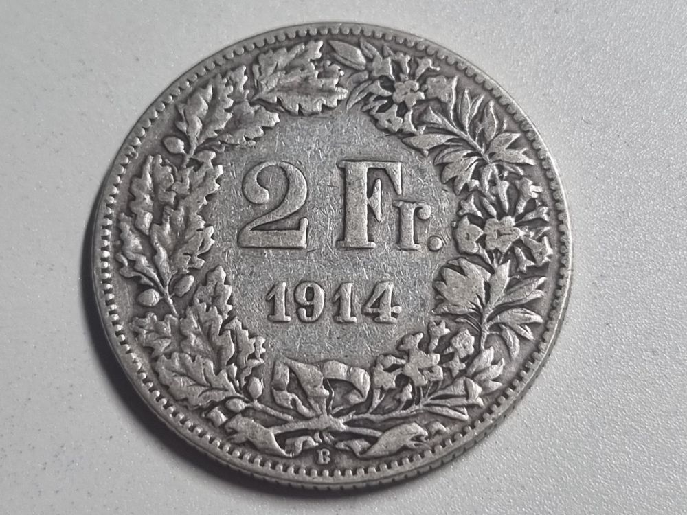 Silbermünze 2 Franken Helvetia 1914 B (Gebraucht) in Arni AG für CHF 7 – mit Lieferung auf ...