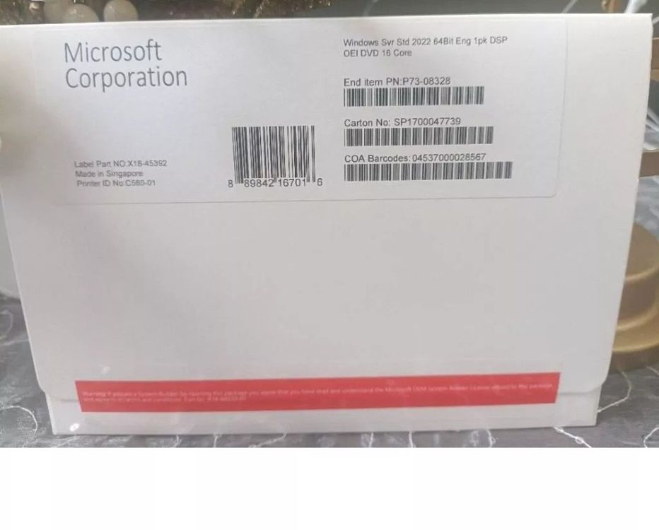 Windows Server Standard 2022 Edition 64 BIT Engl 1pk 16 Core (Neu ...