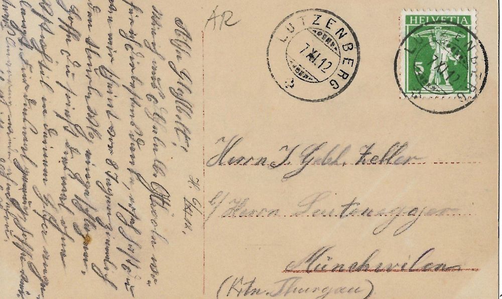 Vollstempel Lutzenberg AR, 1912 (Gebraucht) in Frauenfeld für CHF 4.8 ...