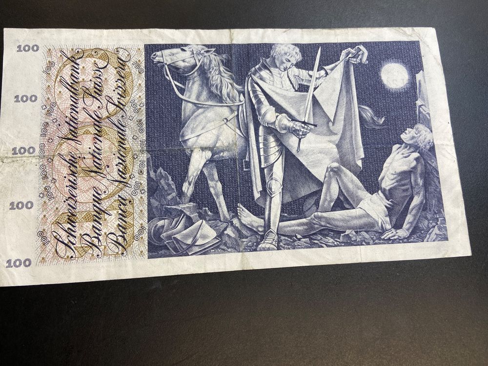 100 Fr.-Note Schweiz 1973 (Gebraucht) in Herisau für CHF 21 – mit ...