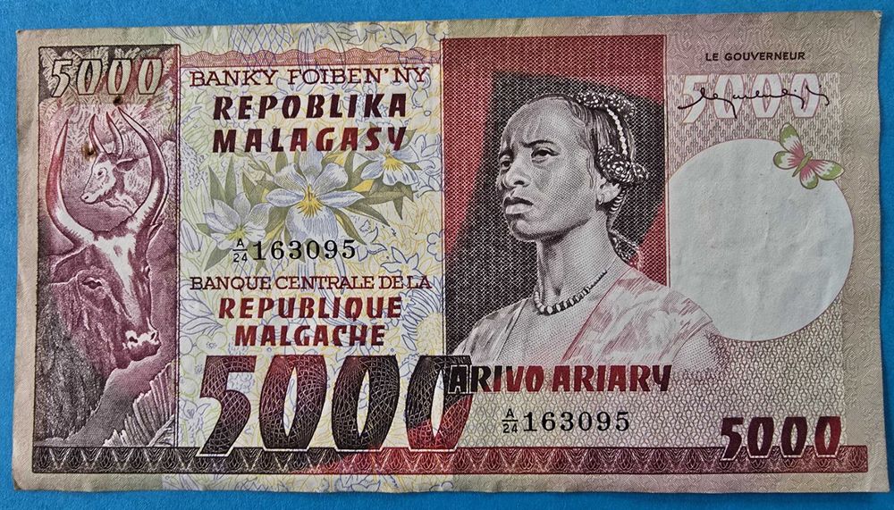 Madagascar 5000 Ariary 1974 (Gebraucht) in Yens für CHF 35 – mit ...