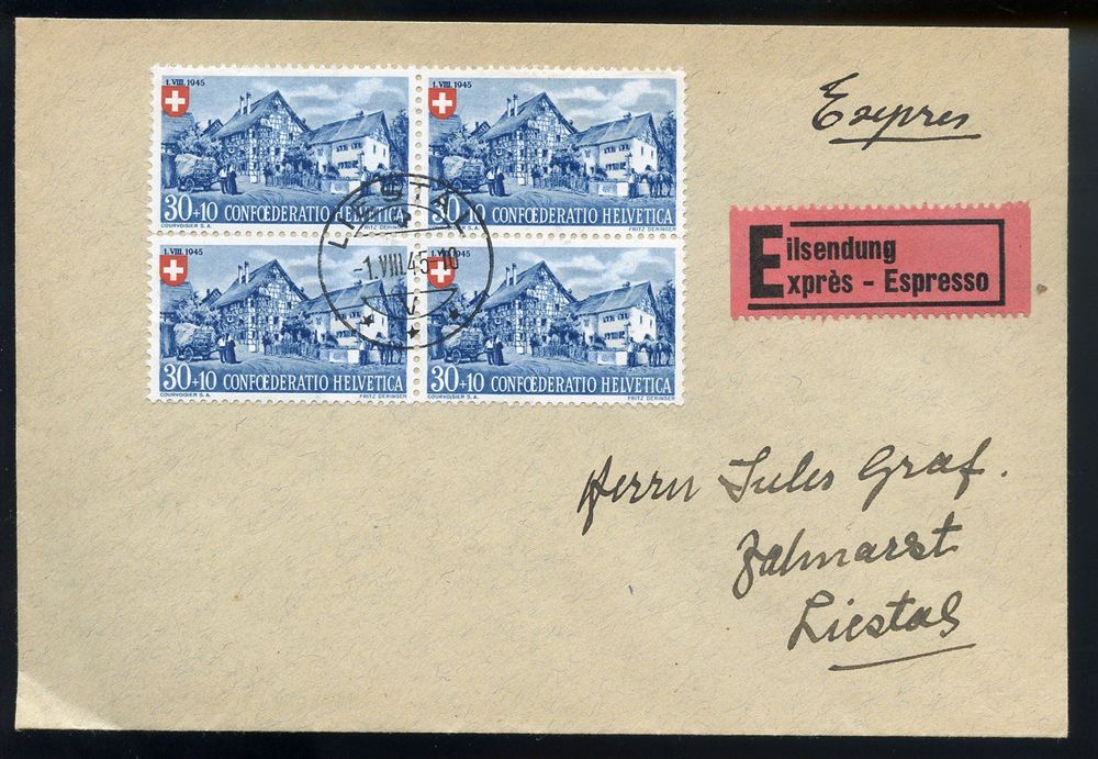 PRO PATRIA 1945 VIERERBLOCK B29 @ BRIEF | Kaufen auf Ricardo