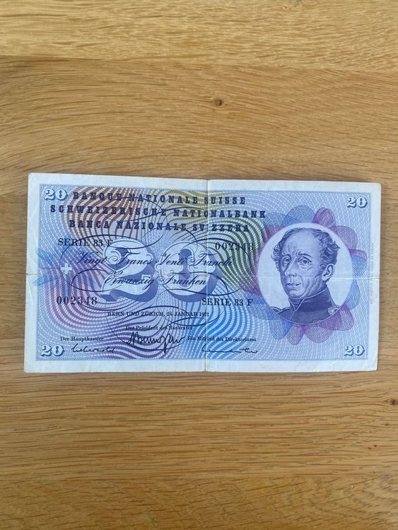 alte 20 Franken Note (Gebraucht) in Gais für CHF 17 – mit Lieferung auf ...