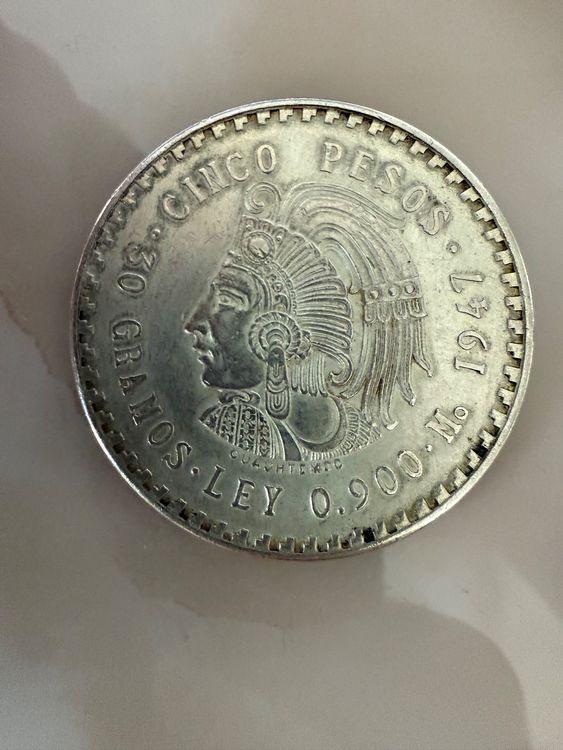 Mexikanische 5-Pesos-Silbermünze 1947 (Gebraucht) in Basel für CHF 1 ...