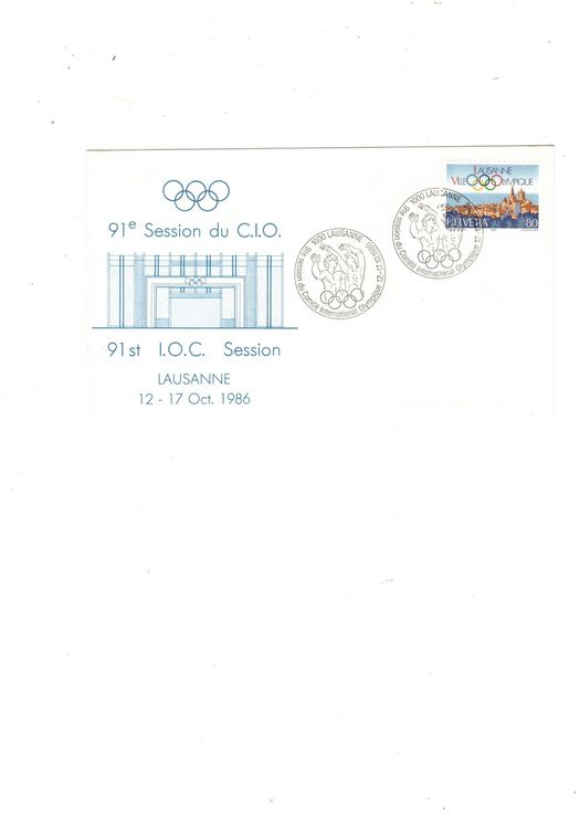 OLYMPIA OLYMPIADE LAUSANNE 91e SESSION 1986 Briefmarken CIO (Neu (gemäss Beschreibung)) in ...