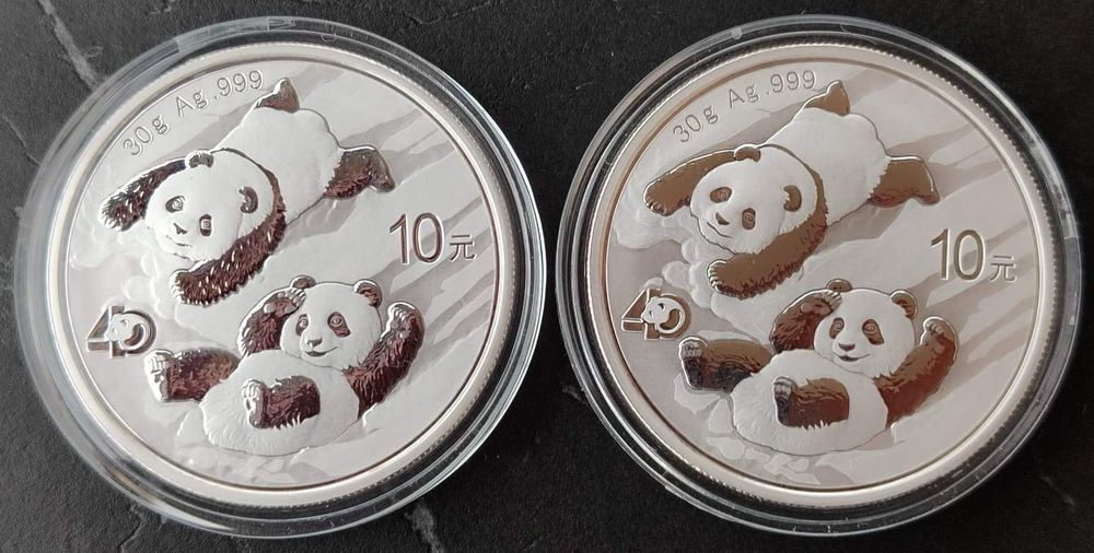 2 Stk. China Panda 2022 stgl. à 1 Unze / unzirkuliert (Neu und ...