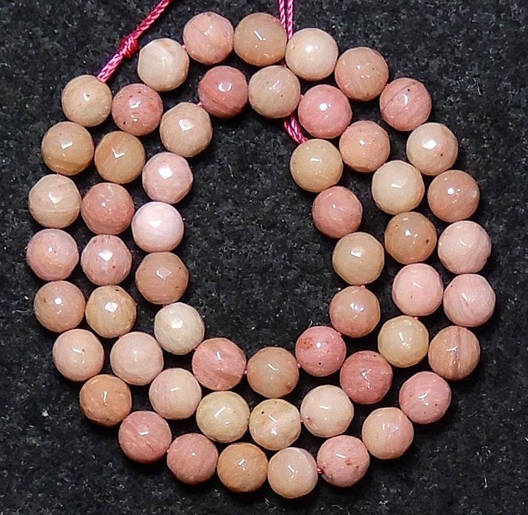 1 Strang echte natürliche Rhodonit Perlen 6 mm facettiert (Neu (gemäss ...