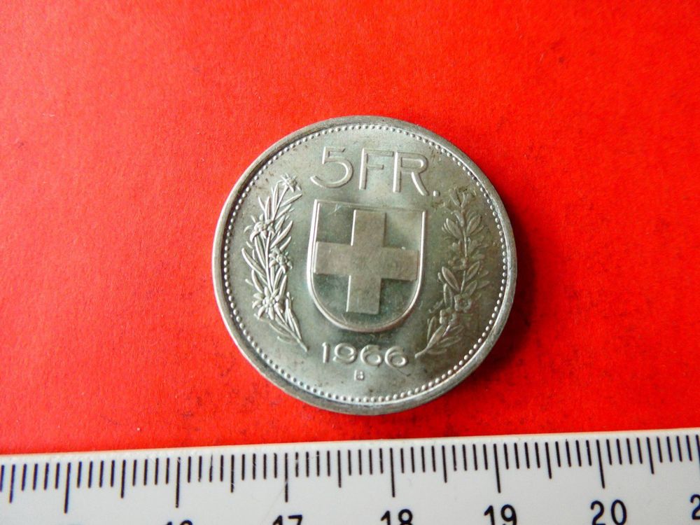 Schweiz 1966, 5 Franken - Silber (Gebraucht) in Hinterforst für CHF 9 – mit Lieferung auf ...