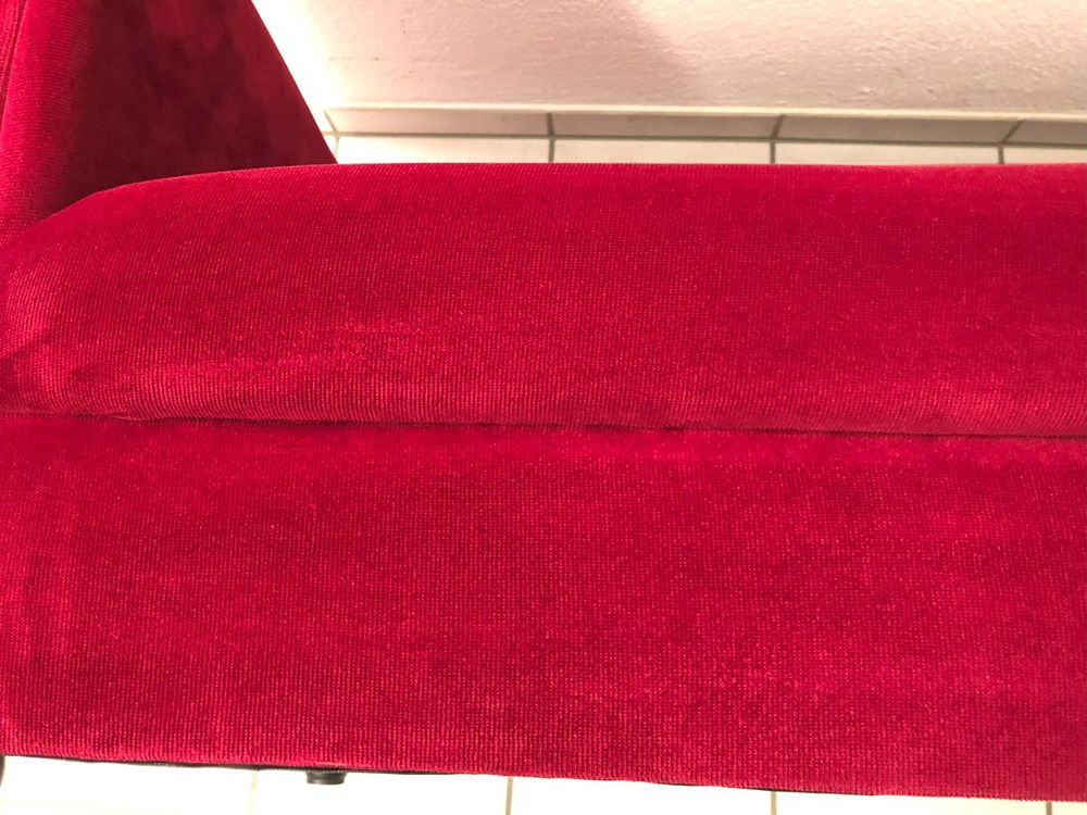 Wunderschönes, rotes Samt Sofa, 3 Sitzer, Top | Kaufen auf Ricardo