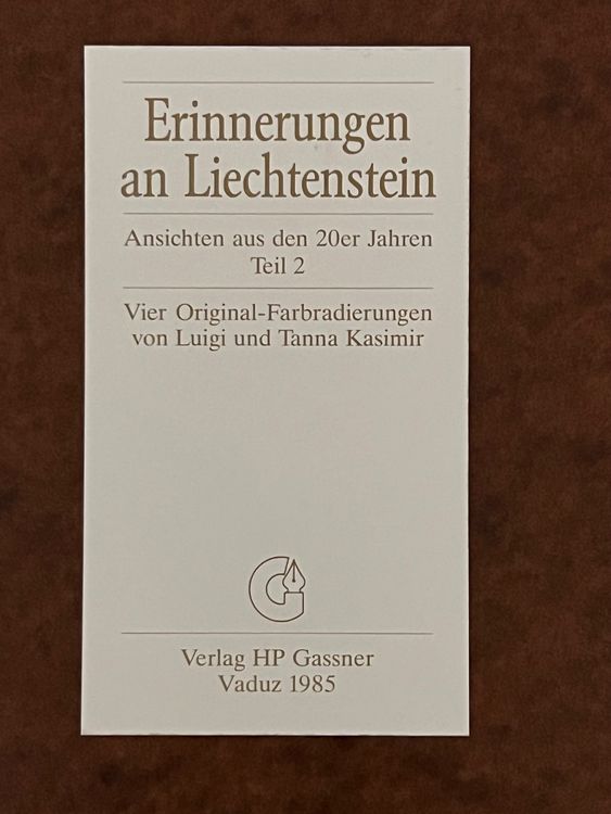 Radierung Luigi Kasimir Schloss Vaduz Liechtenstein original (Gebraucht) in Vaduz für CHF 50 ...