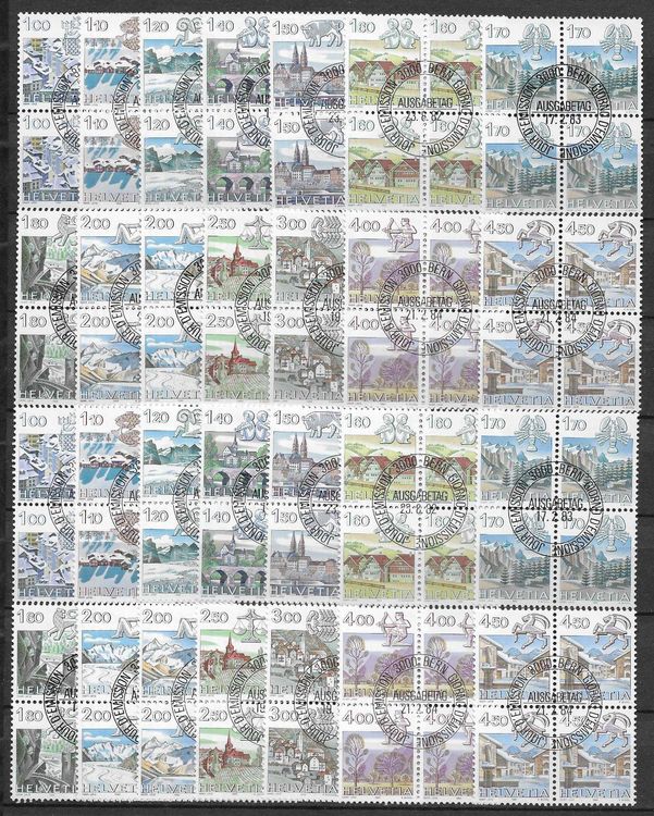 1982-86:Tierkreiszeichen 4 x Viererblock Serie No 680-693 ET | Kaufen auf Ricardo