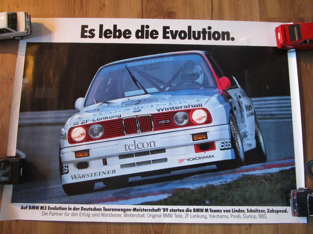 BMW M3 EVOLUTION E-30 DTM BMW WERBE POSTER 90ER SEHR SELTEN (Gebraucht ...