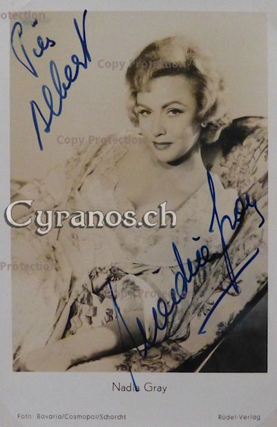 Nadia Gray (1923-1994) Schauspielerin WINNETOU - Autogramm (Gebraucht ...
