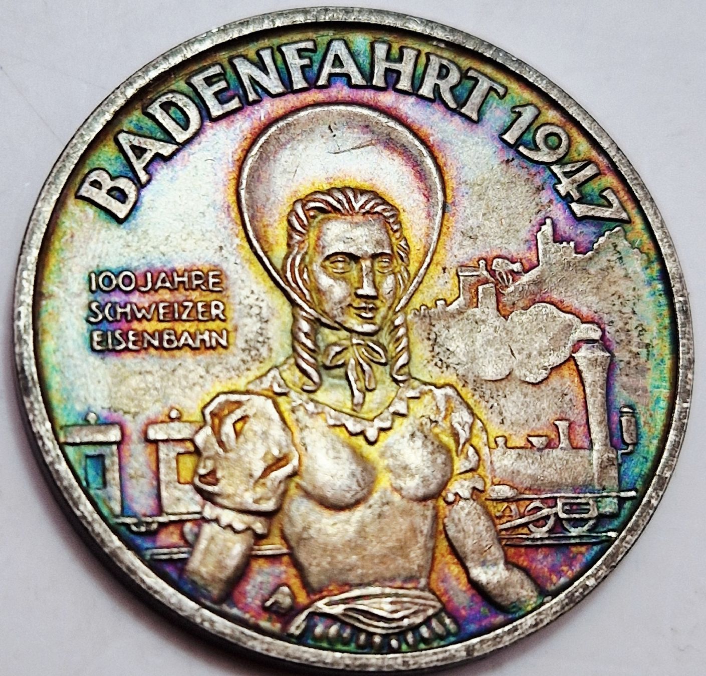 Médaille Argent Badenfahrt 1947 - 100 Ans Chemins de fer (D'occasion) à ...