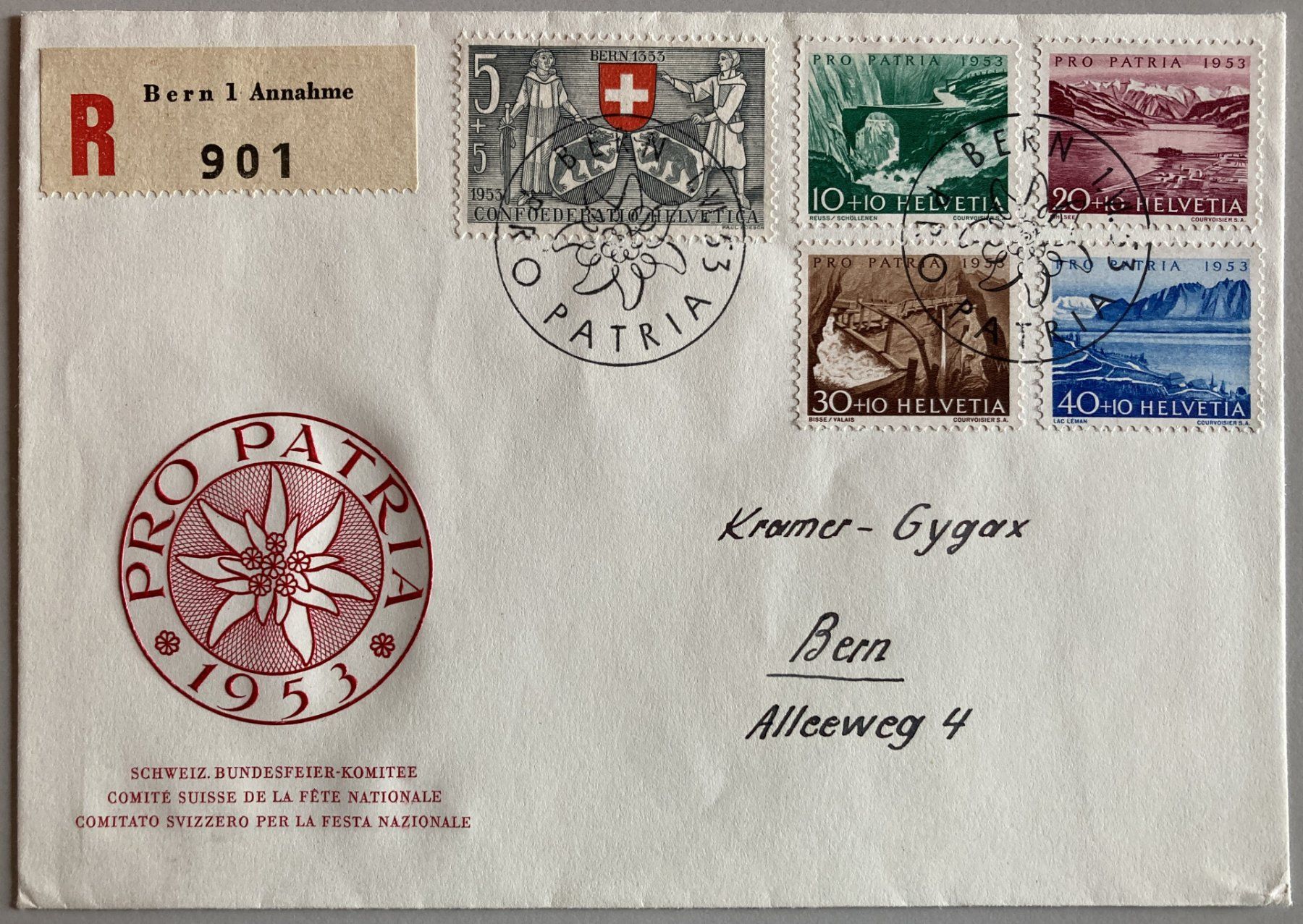 FDC Pro Patria 1953 illustriert P5, SBK 100 Fr. (Gebraucht) in Flawil für CHF 15 – mit Lieferung ...