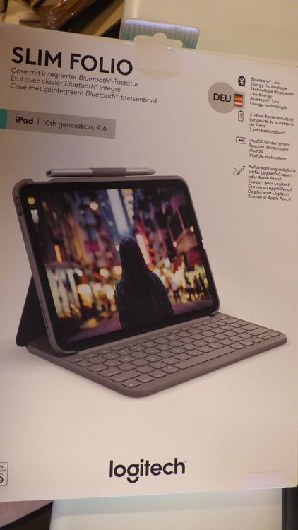 Logitech Slim Folio Bluetooth Tastatur und Schutzhuelle iPad (Neu und ...