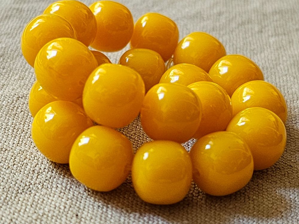 Armband 10 mm Kugeln Modeschmuck butterscotch weiß groß Mode (Neu ...