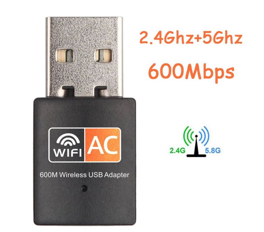 2,4 GHz + 5GHz Dual Band 600mbps USB Wifi Adapter (Neu und ...