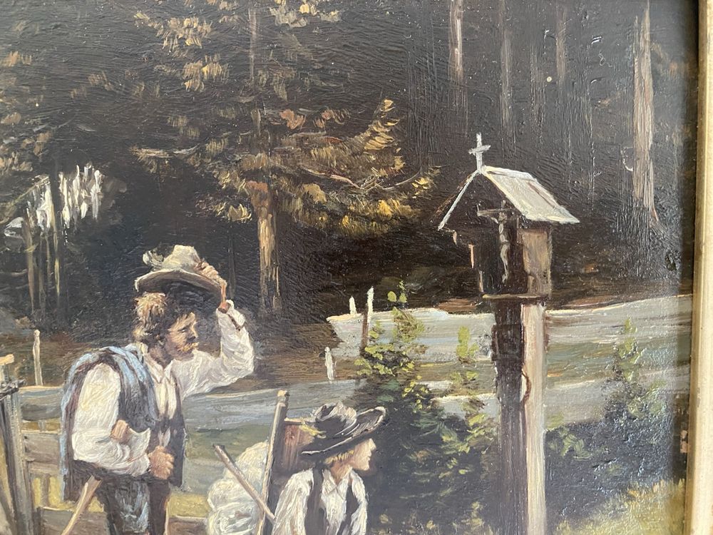 2 Personen im Wald, Gemälde | Kaufen auf Ricardo