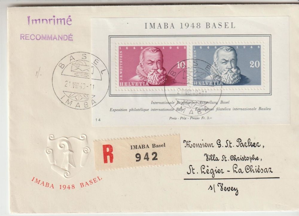 FDC 1948 mit Block IMABA | Kaufen auf Ricardo