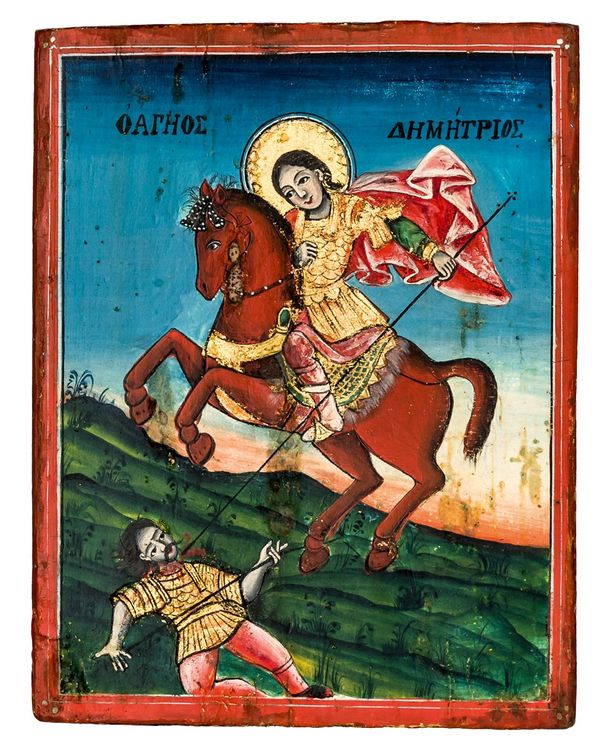 ANTIKE GRIECHISCHE IKONE DES HL. DEMETRIOS (Gebraucht) in Muri b. Bern für CHF 99 – mit ...