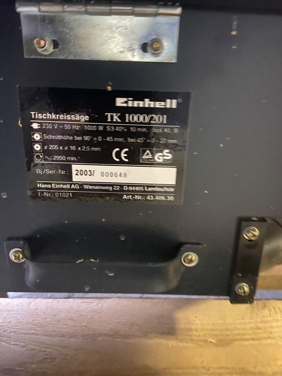 Tischkreissäge TK 1000/201 (Gebraucht) in Dübendorf für CHF 99 – nur ...