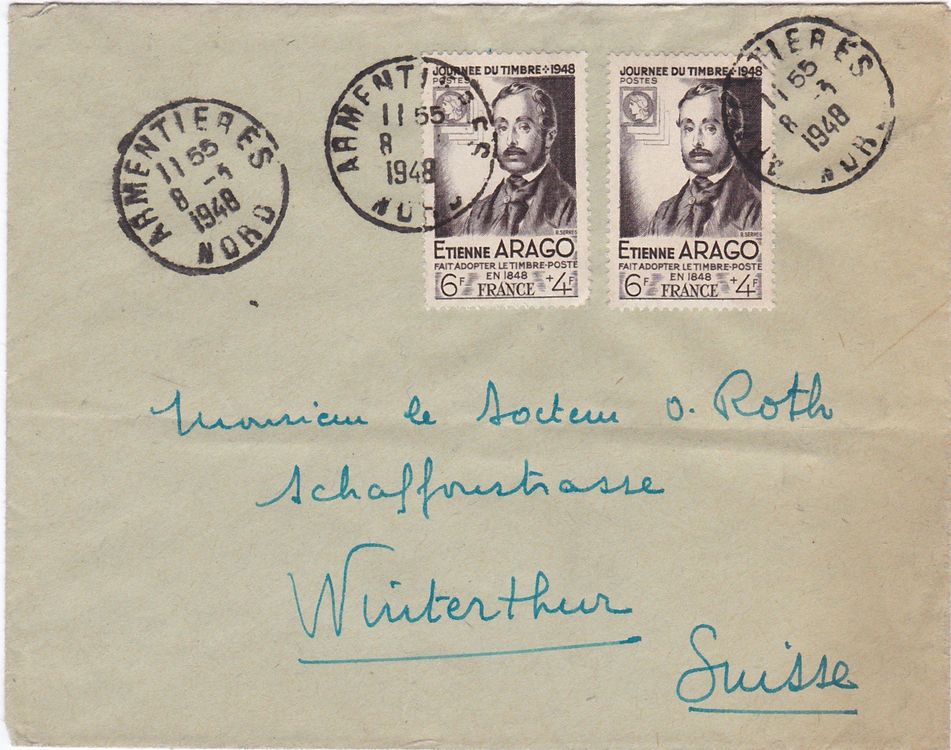 F: Brief von Armentieres nach Winterthur 1948 (Gebraucht) in Zürich für CHF 1 – mit Lieferung ...