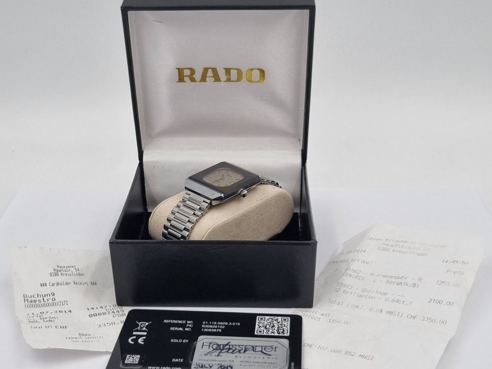 Rado Diastar 30 x 35mm ( Ref 565.0067.3 ) Box+ Papier+ Quitt (Gebraucht ...