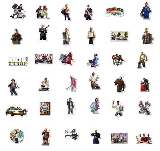 50 tlg Stickerset GTA V 5 6 VI Rockstar PS5 X-Box Gangster (Neu und ...