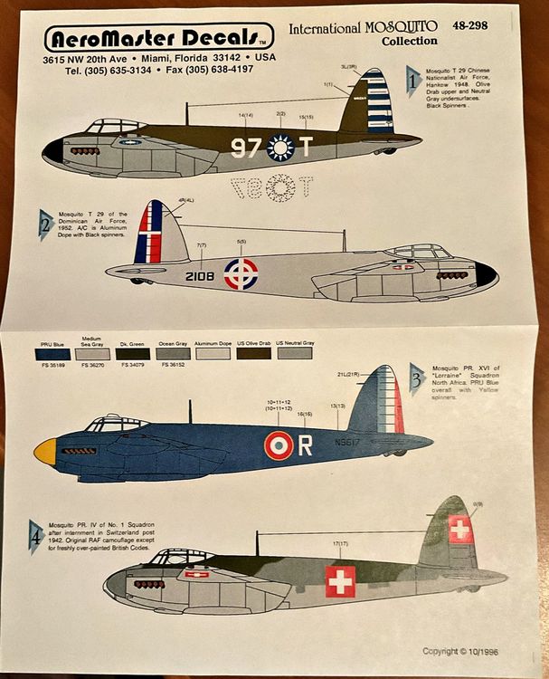 1/48 Decals für De Havilland Mosquito Swiss AF | Kaufen auf Ricardo