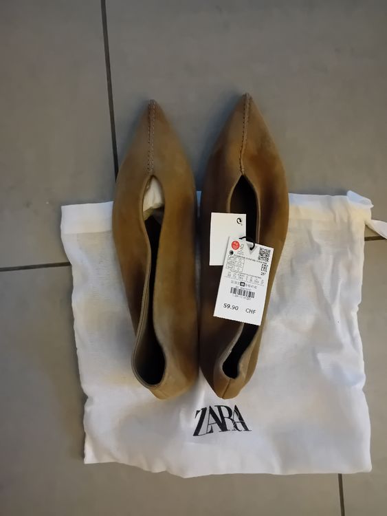 Zara Ballerinas (38) neu (Neupreis 59.90) cuir Leder | Kaufen auf Ricardo