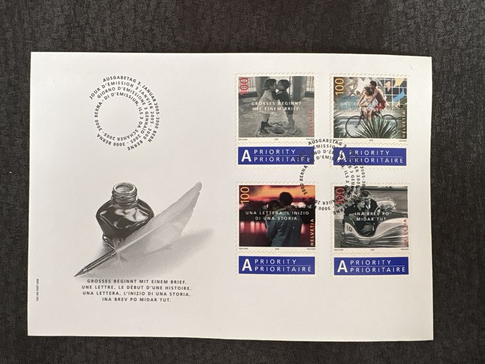Lettre Premier Jour Suisse 2005 - Écriture et Amour 48 (D'occasion) à ...