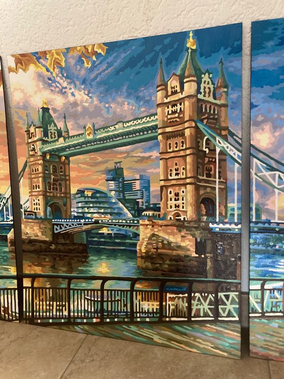 Bild "London, Tower Bridge", 3-teilig, Malen nach Zahlen (Neu (gemäss Beschreibung)) in ...