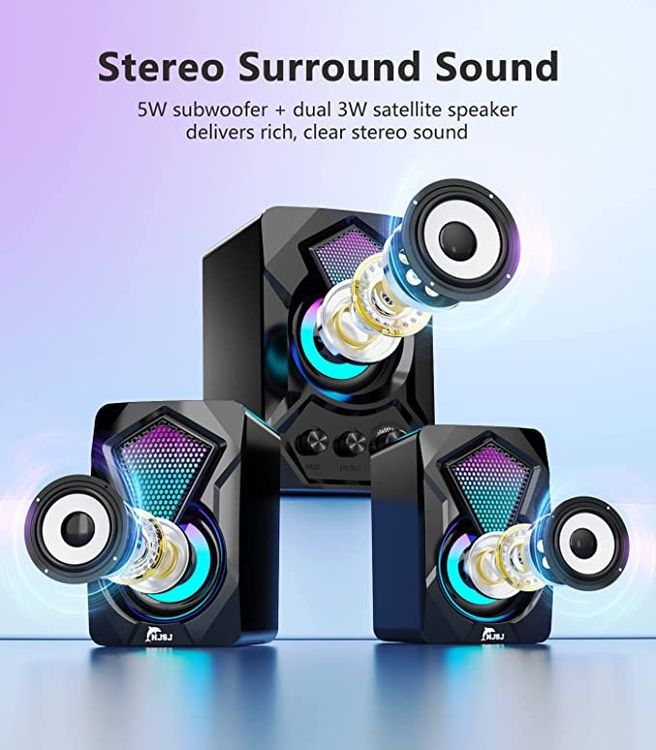 Subwoofer System RGB 2.1 Stereo Lautsprechersystem USB 11W (Neu (gemäss ...