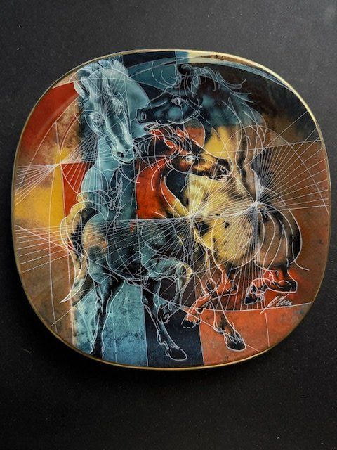 Hans Erni – Komplette Sammelteller-Serie „Dynamische Pferde“ (Neu und originalverpackt) in Stäfa ...