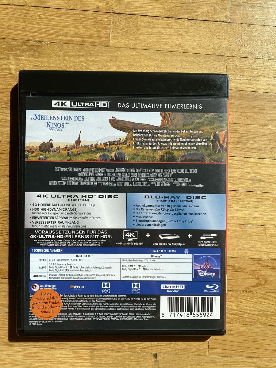 König der Löwen - 4K Ultra HD - Blu-ray - Top Zustand! (Neu (gemäss ...